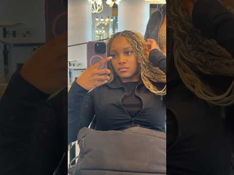 Come with me to try the viral African hair braiding shop! #knotlessbraids #braids