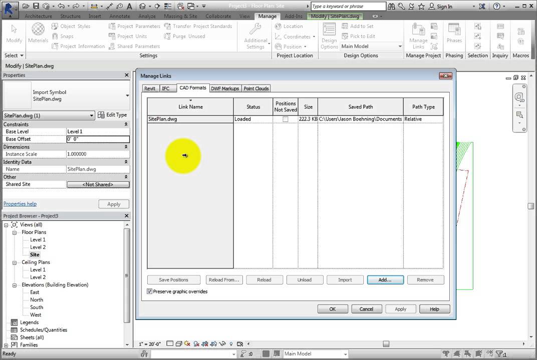 Managing Linked CAD Files