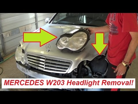 Mercedes w203 Headlight Removal and Replacement C160 C180 C200 C230 C240 C270 C320
