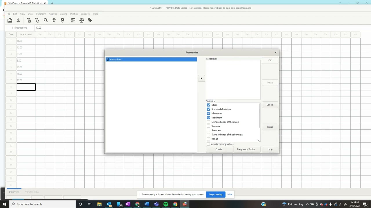 Stats Chapter 2 Assignment Tutorial