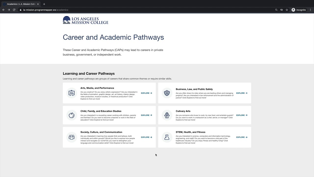 Introduction to Career and Academic Pathways Program Mapper