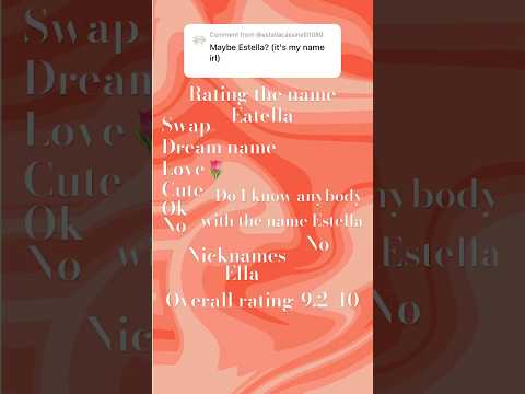Rating the name Estella #ratingnames #estella