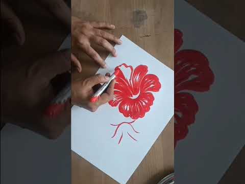 Hibiscus flowers drawing /Hibiscus Flower /#short