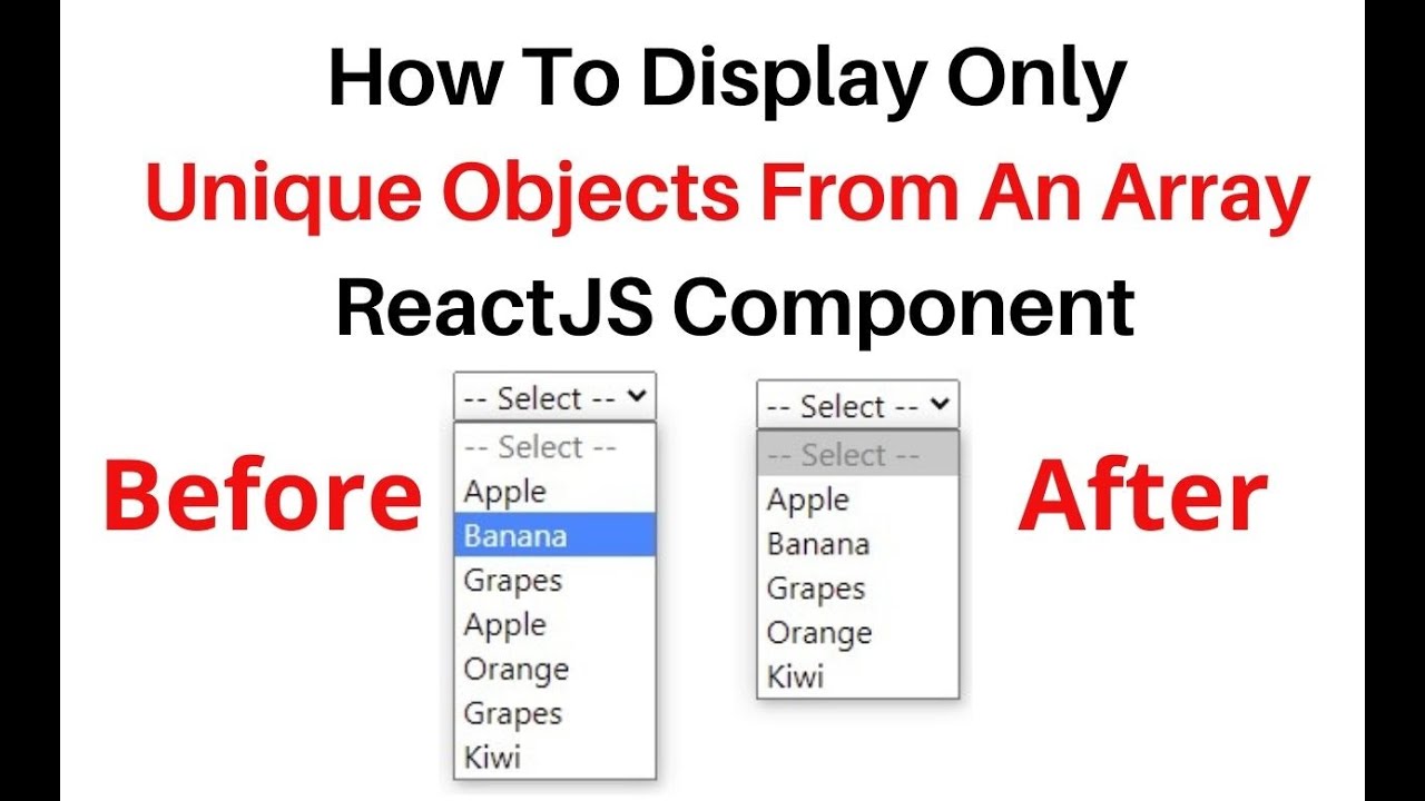 Get Only Unique Array Objects In Dropdown ReactJS