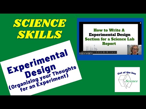 Writing a Experimental Design Section of a lab report (Defining your variables)