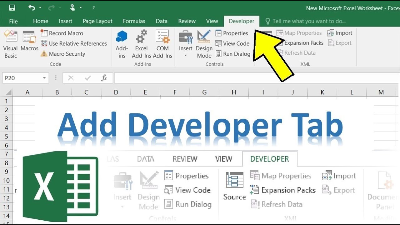 How to Add a Developer Tab in Excel - Enable Developer Tab Excel Tutorial
