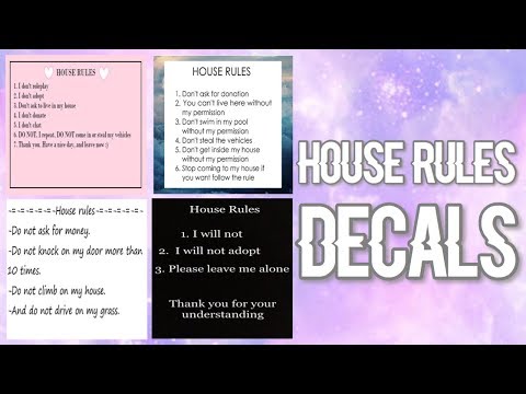 Roblox Bloxburg - House Rules Decal Id's