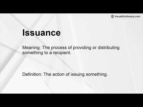 Issuance Meaning