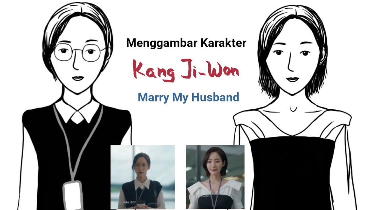 Menggambar Karakter Kang Ji-Won di Drakor Marry My Husband #drawing #draw #illustration #animation