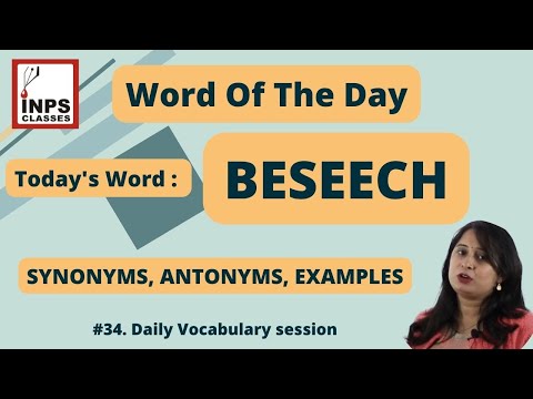 BESEECH MEANING,SYNONYMS AND ANTONYMS,EXAMPLES || Word of the day || Daily Vocabulary ||