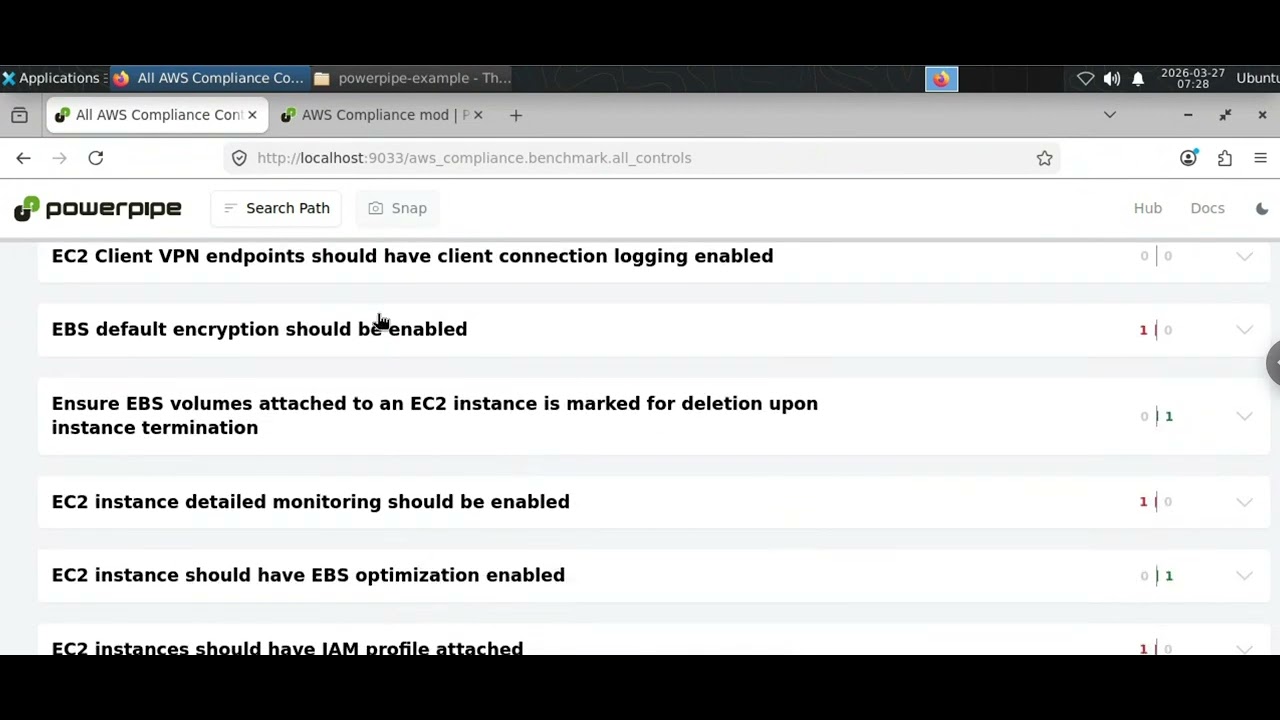 demo: aws compliance dashboard using powerpipe & steampipe