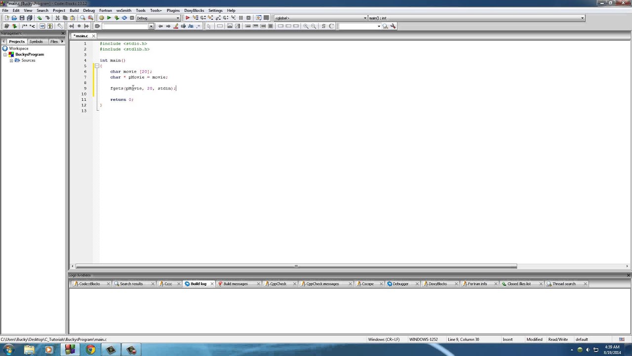 C Programming Tutorial - 46 - Problems with String Lengths