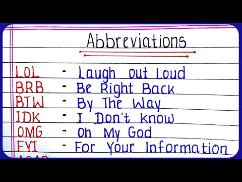 20 Common Abbreviation In English | Abbreviated words in English | Learn English