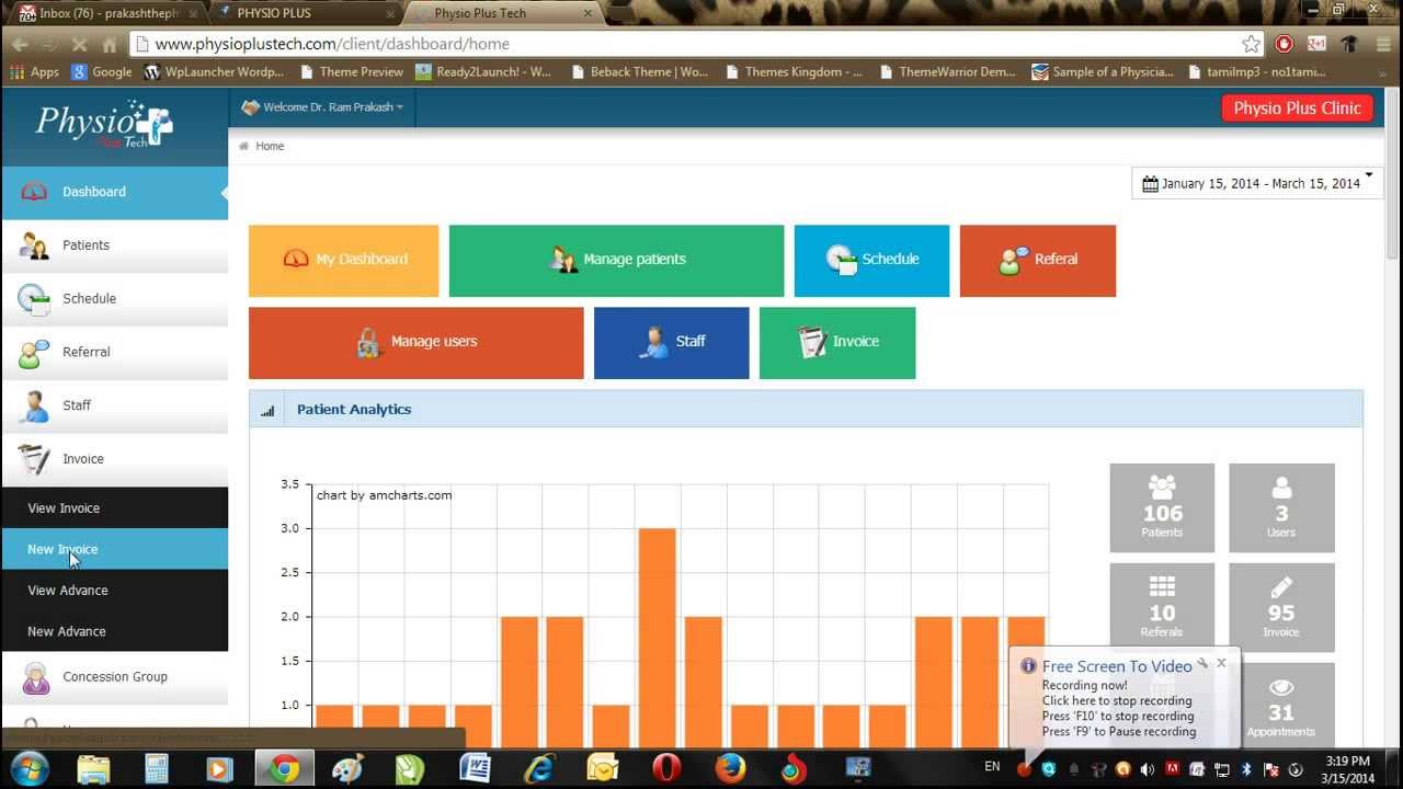 Create Bills / Invoice - Physio Plus Tech