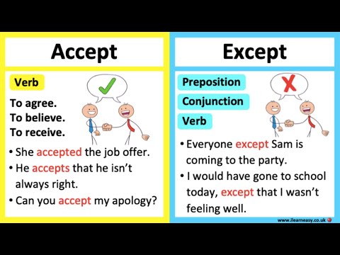 ACCEPT vs EXCEPT 🤔| What's the difference? | Learn with examples
