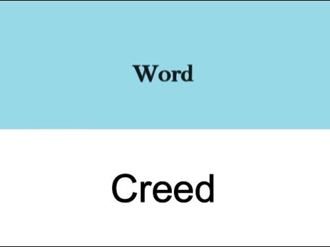 English word meaning   Creed