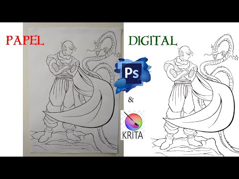 Como Digitalizar um Desenho feito à mão usando o Photoshop ou o Krita
