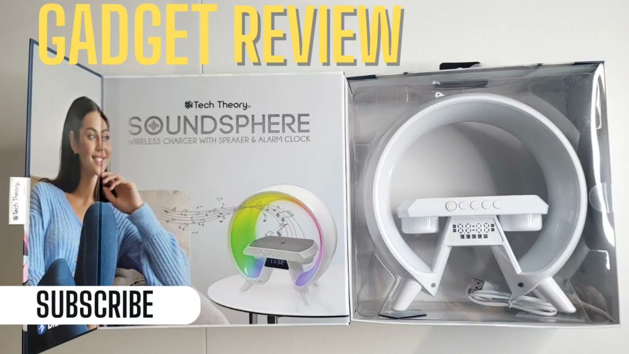 Soundsphere Bluetooth speaker/ phone charger & led color changing lights with clock 