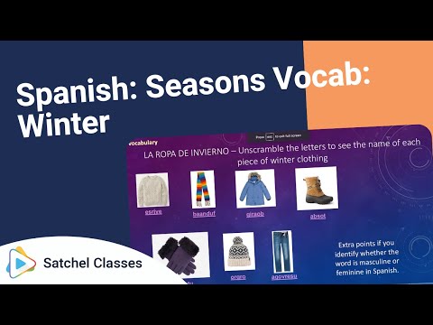 Spanish Seasons Vocab Winter | Spanish | Satchel Classes