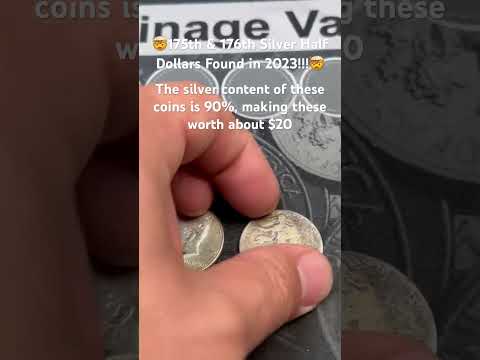 🤯175th & 176th Silver Half Dollars Found in 2023! #shorts #silverstacking #coinrollhunting #silver