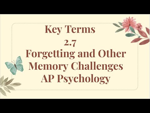 AP Psychology 2025 |Forgetting and other memory challenges 2.7| Key Terms| Get a 5 on the Exam!