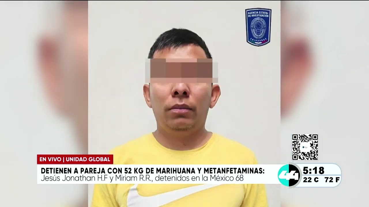 Couple arrested with 52 kg of marijuana and methamphetamine