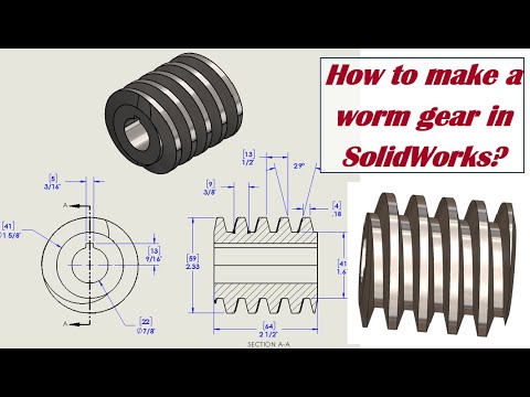 ⚡ SolidWorks tutorial. How to make a worm gear in SolidWorks?