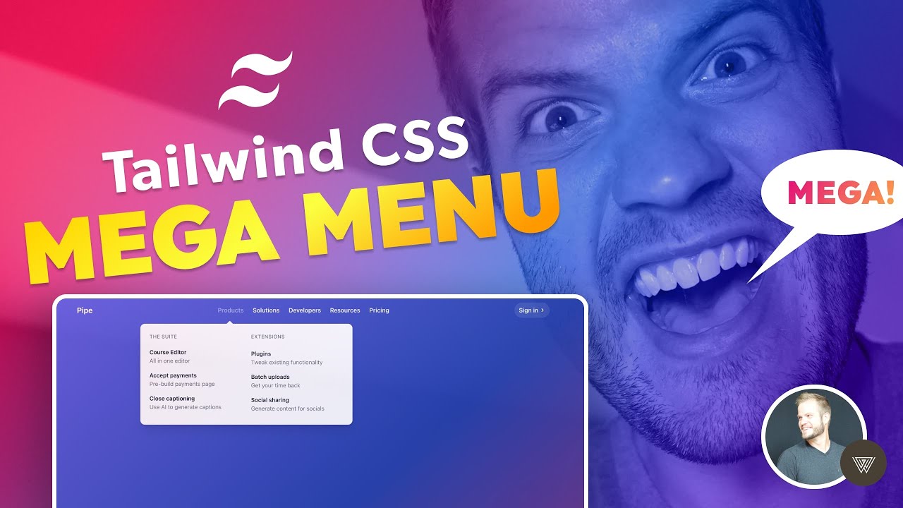 Tailwind CSS mega menu tutorial