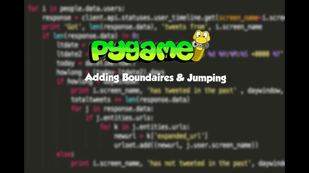 Pygame Tutorial #2 - Adding Boundaries & Jumping