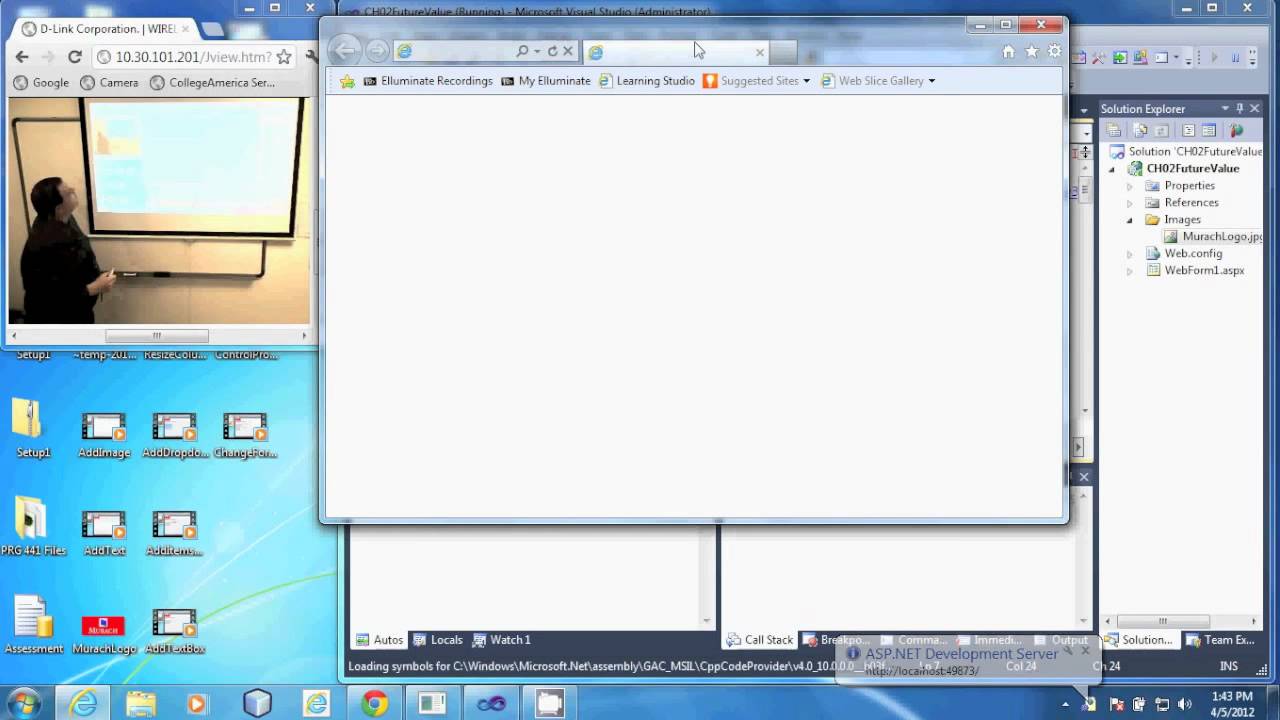 PRG 310 - Visual Studio 2010 - Test a Web Form