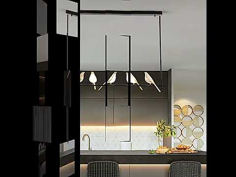 Nordic Modern Led Pendant Lights Magpie Bird Model Chandeliers Lamp Indoor Lighting Home Decor Bedro
