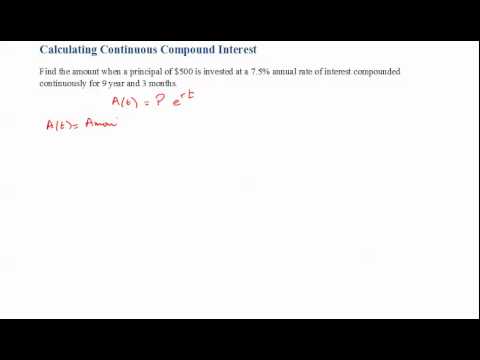 Calculating Continuous Compound Interest