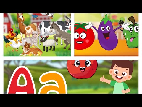 WORDS THAT START WITH Aa | Vegetable Names with Pictures | DOMESTIC ANIMALS | Learn | Kids TV 2025