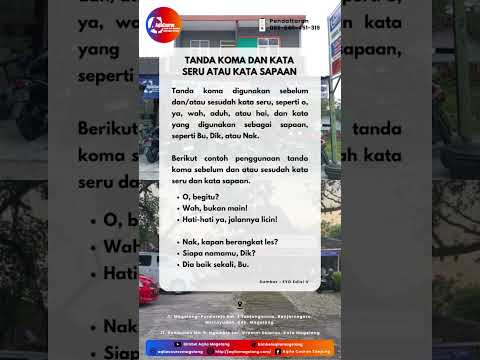 Penggunaan tanda koma, tanda seru, dan kata sapaan #bimbelmagelang #bahasaindonesia #eyd #penulisan