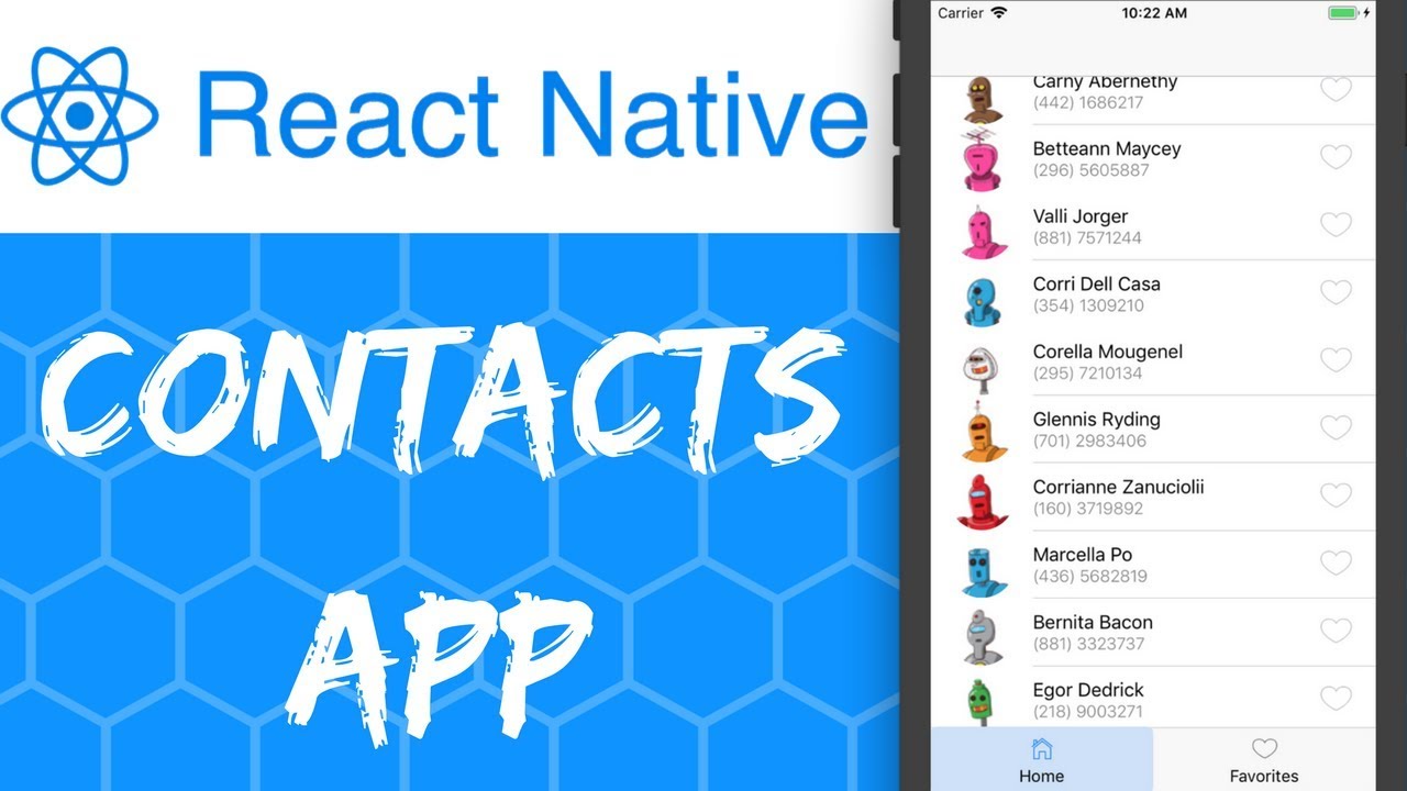 React Native react-navigation Tutorial Project - Creating a Contacts App
