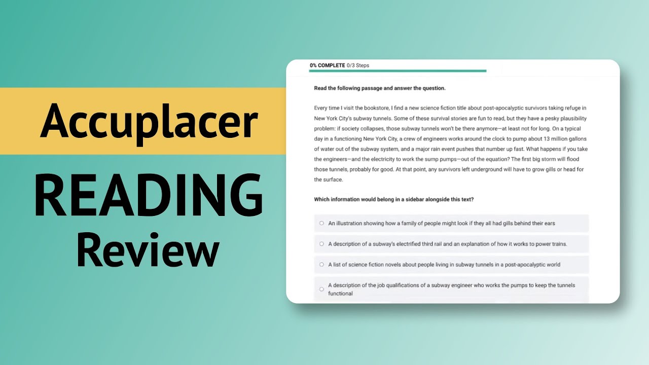 Accuplacer Reading Test Prep (What To Study for the Accuplacer!)