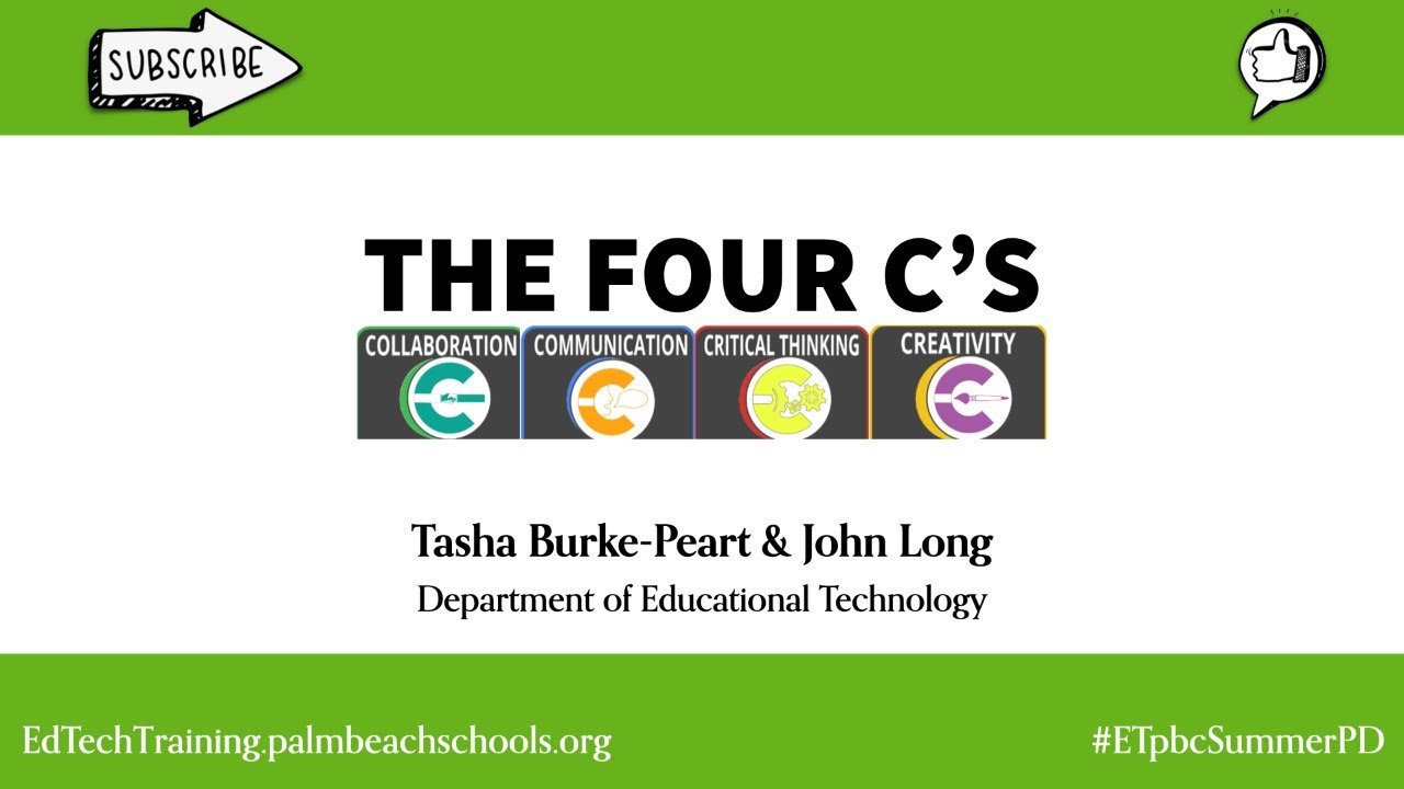 4Cs: Digital Tools to Foster Collaboration, Communication, Critical Thinking, & Creativity August 27