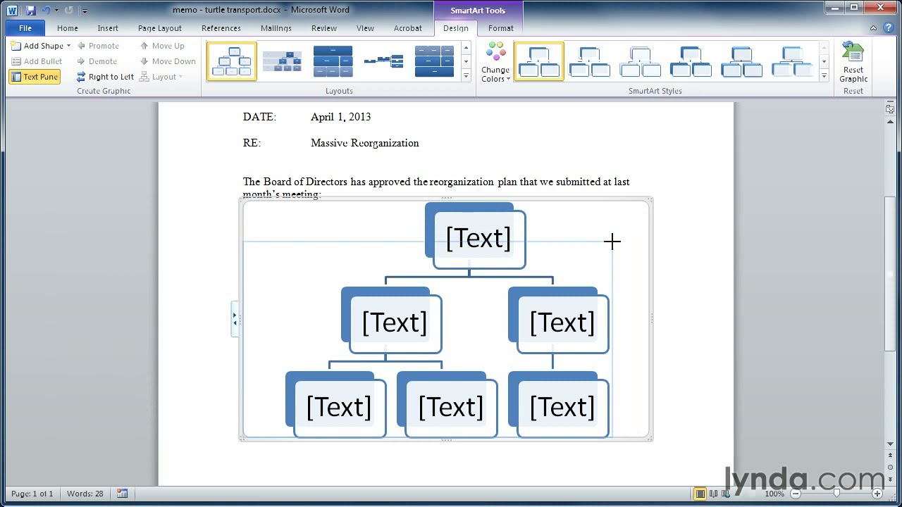 Word Tutorial - Working with SmartArt