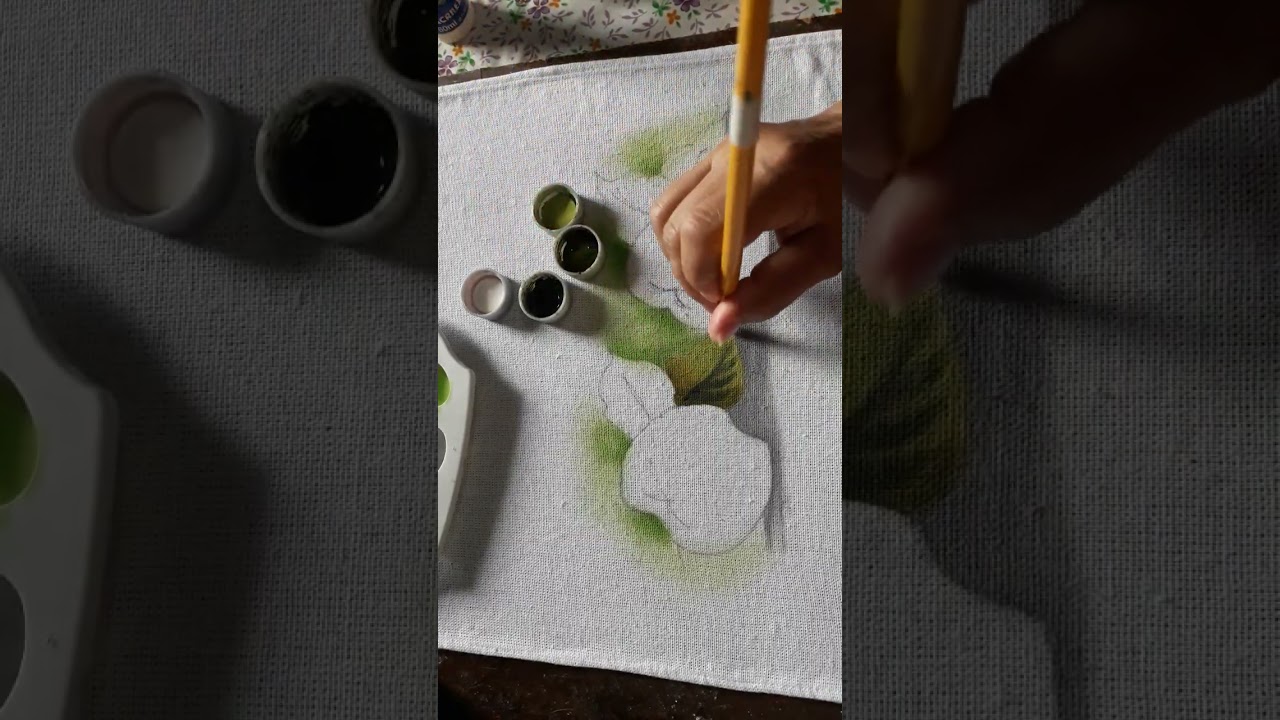 Como pintar maçãs. Pintura em tecido para iniciantes.