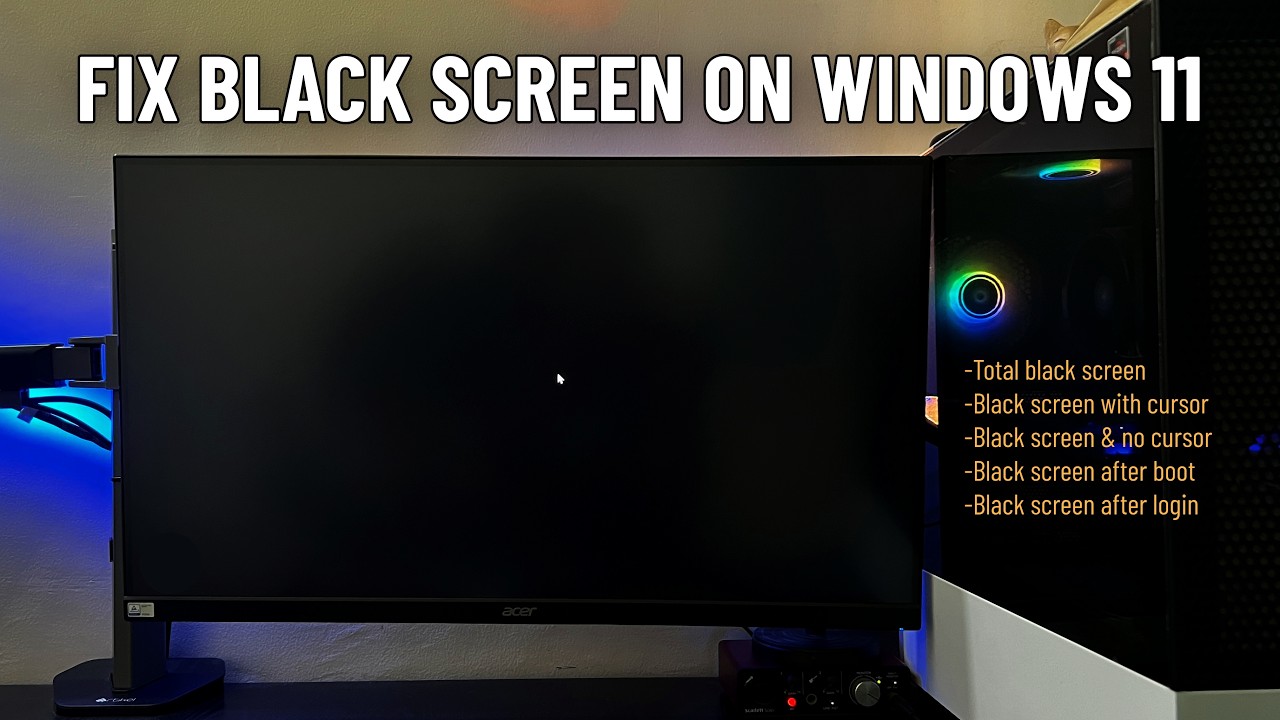 Windows 11 Black Screen FIXED | Black Screen with/without Cursor