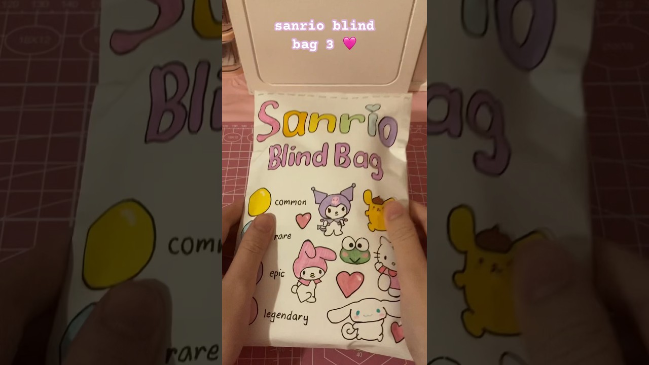 sanrio blind bag 3! #sanrio #mymelody #hellokitty #diy #craft #papercraft #blindbag #kpop #asmr