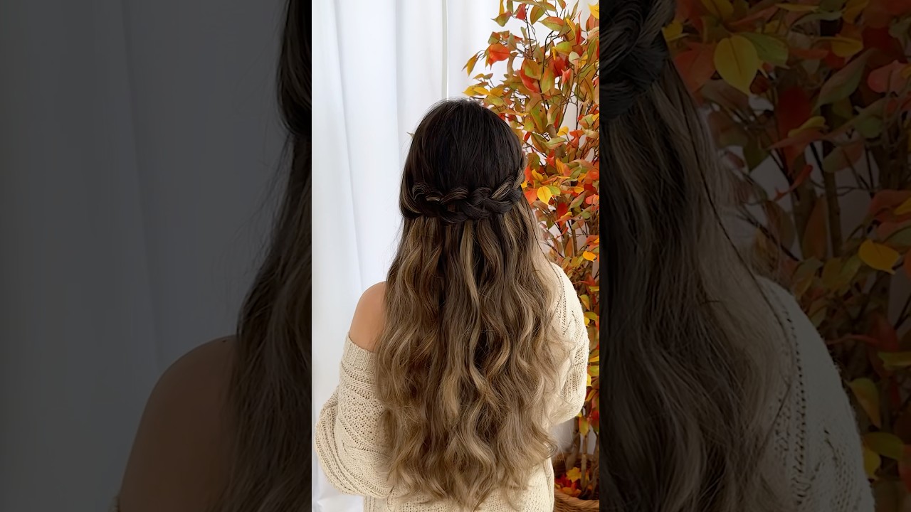 Crown braid hair tutorial 🤍