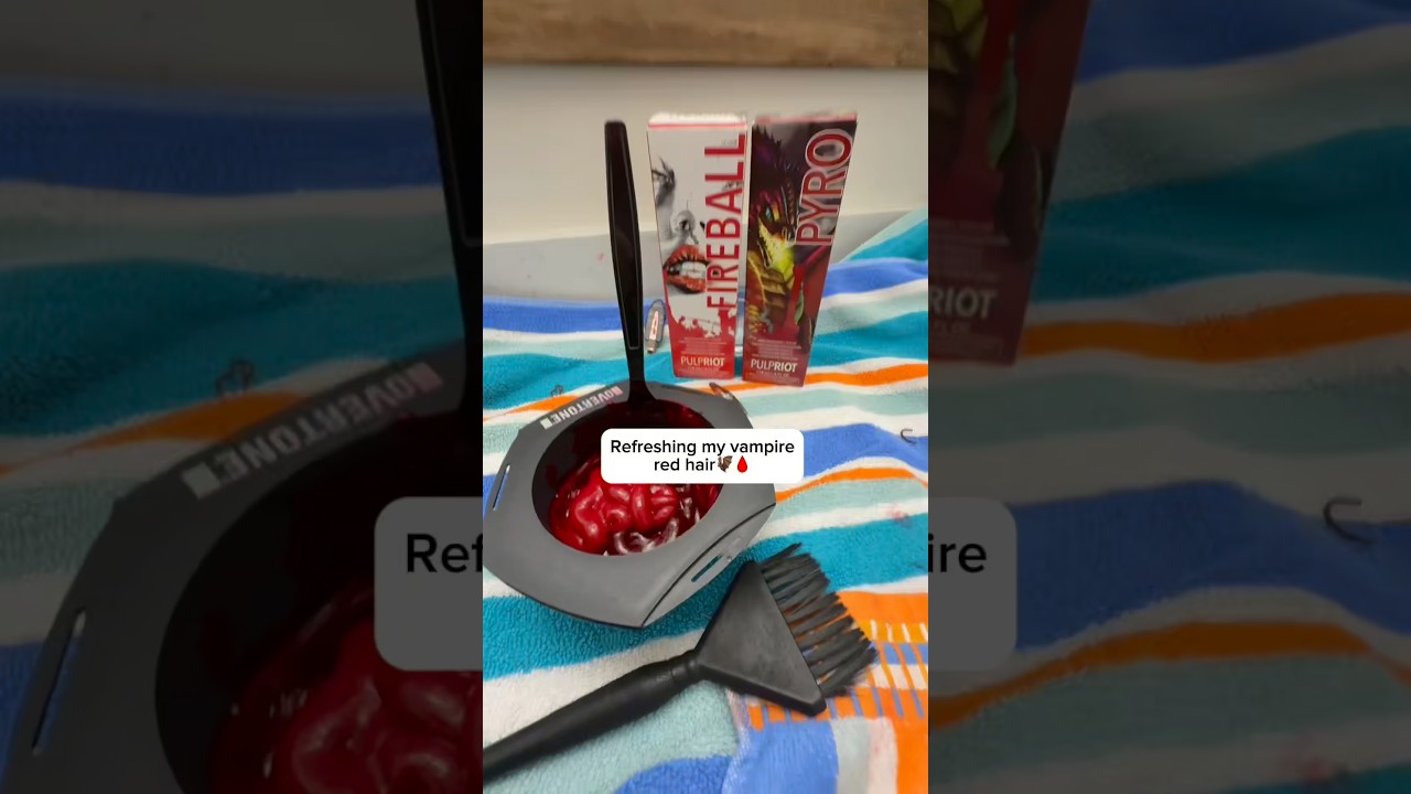 Everything I used in desc! #emo #alternative #hairdye #hair #scene #vkei #fyp #redhair