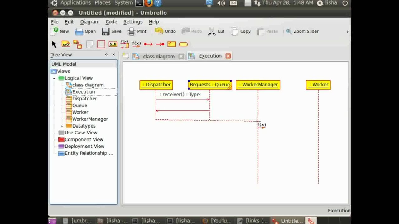 Umbrello UML Modeller - Creating Sequence Diagram