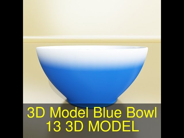 3D Model Blue Bowl 13 3D Model - FlatPyramid
