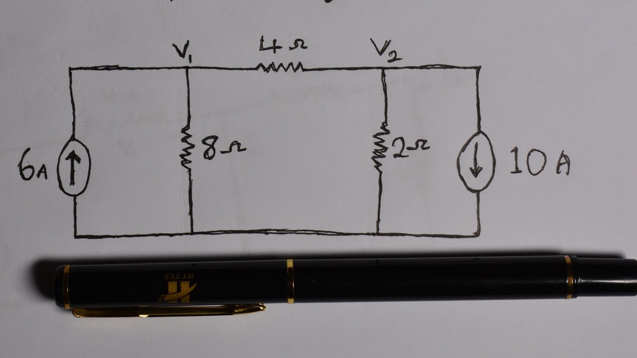 Bsc Chemistry Study Room | Determine V1 and V2 in the circuit below using Nodal analysis.