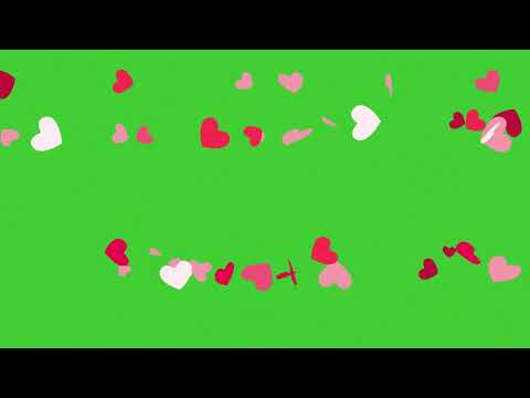 Romantic Heart Shape Confetti on Green Screen Background | HD | FREE DOWNLOAD