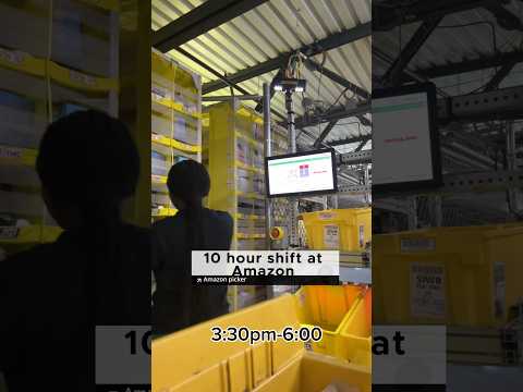 10 hour shift picking at Amazon warehouse #shorts #shortsvideo #amazon #youtubeshorts