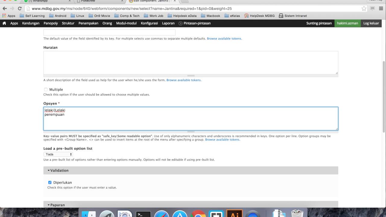 Drupal Webform Select Option Question