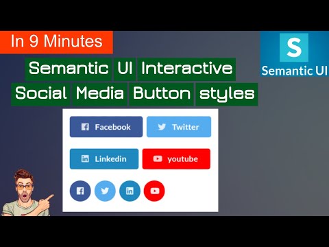Coding semantic ui interactive social media buttons styles | semantic ui social media button styles